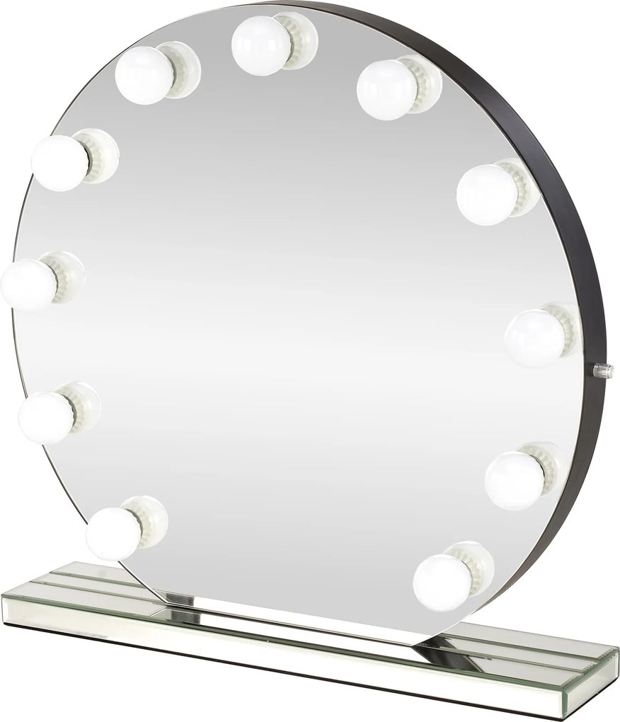 Stolní kosmetické zrcadlo Torano s LED osvětlením bílé/stříbrné