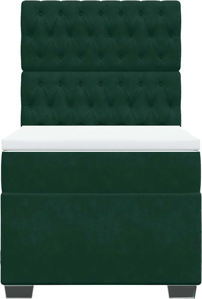 Box spring postel s matrací tmavě zelená 80 x 200 cm samet 3293071