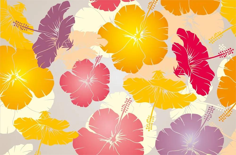 Postershop Fototapeta: Pestrobarevné květiny - 184x254 cm