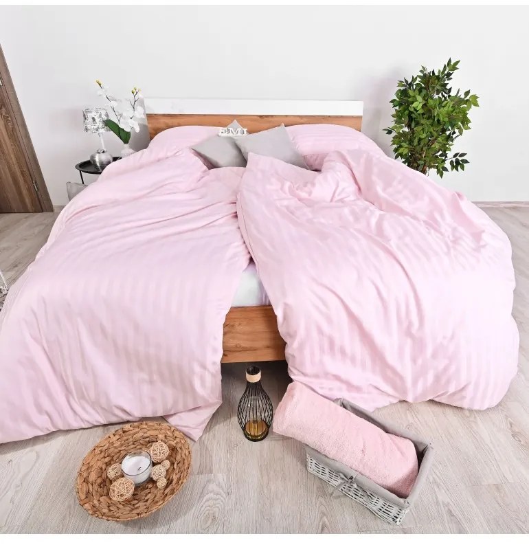 Povlečení damaškové růžové EMI, Standardní set jednolůžko obsahuje 1x 140x200 + 1x 70x90