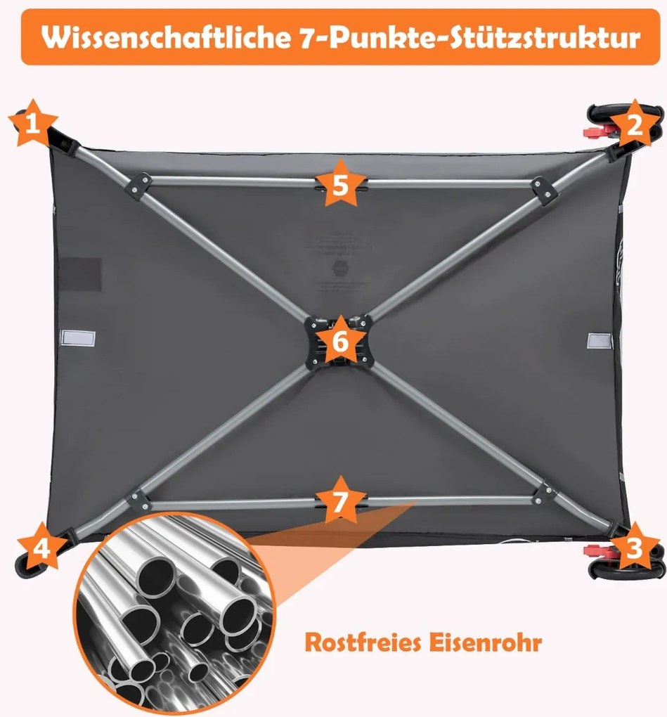 Costway 3 v 1 skládací cestovní postýlka, přebalovací pult a ohrádka