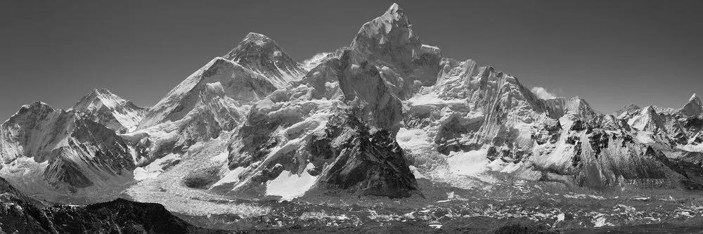 Obraz nádherný vrchol hory v černobílém provedení Varianta: 120x40