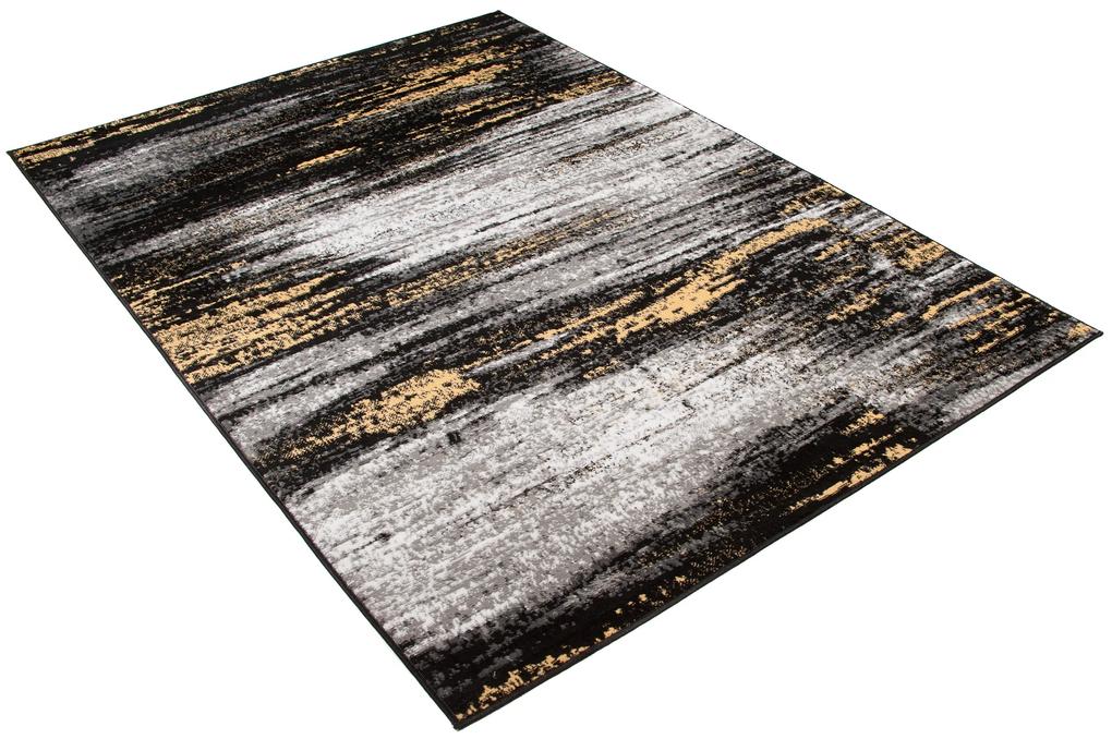 Chemex Kusový koberec Maya - abstrakt 3 - černý/žlutý Rozměr koberce: 80x150 cm