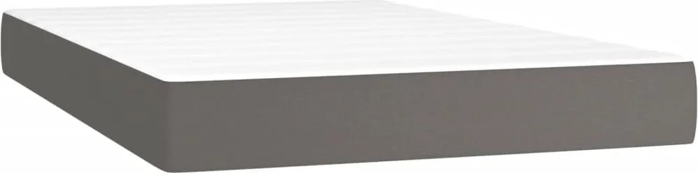 Box spring postel s matrací a LED šedá 120x200 cm umělá kůže 3135937