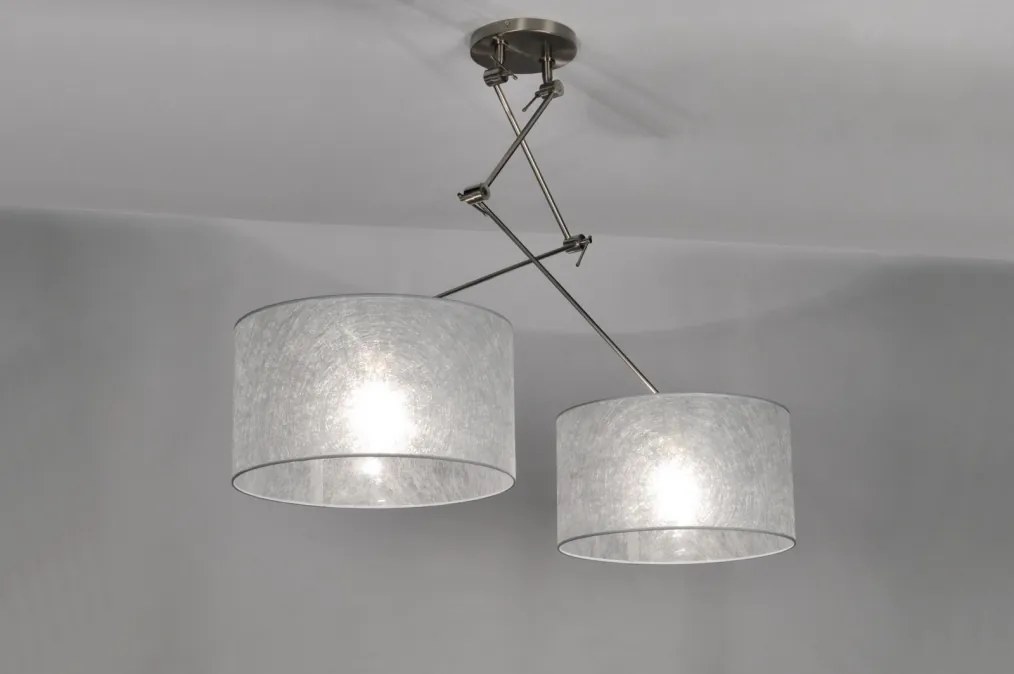 Závěsné designové svítidlo nad stůl Snap Duo Silver Look