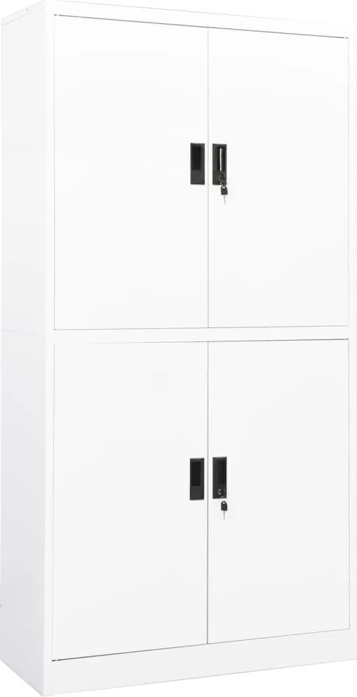 Kancelářská skříň bílá 90 x 40 x 180 cm ocel 335942