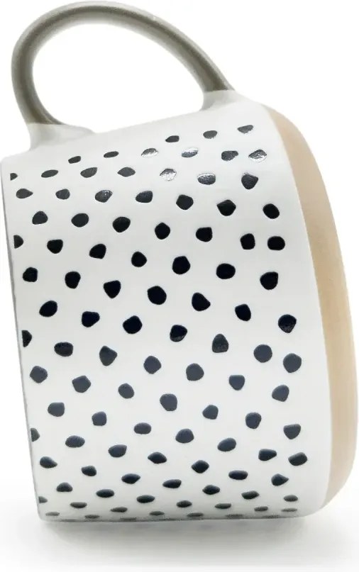 Porcelánový hrnek Lone, 400 ml – minimalistický design s nepravidelnými puntíky