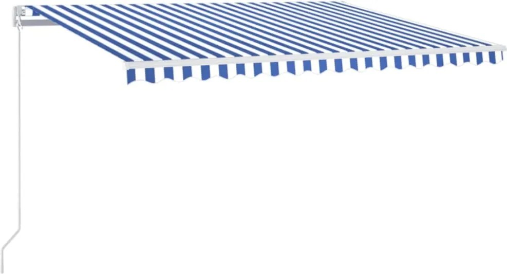 Ručně zatahovací markýza 400 x 350 cm modrobílá 3068976