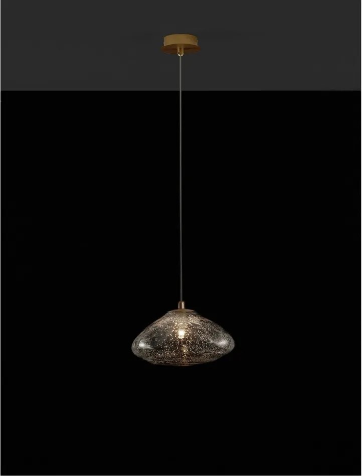 Skleněné závěsné svítidlo v mosazné barvě ø 26 cm King – Nova Luce
