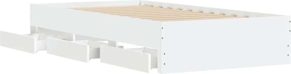 Rám postele se zásuvkami bílý 90 x 190 cm kompozitní dřevo 3207322