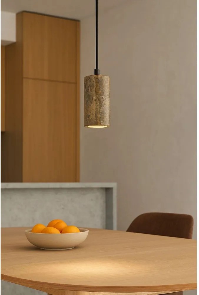 Šedé závěsné svítidlo s kamenným stínidlem ø 6,5 cm Selma – Opviq lights