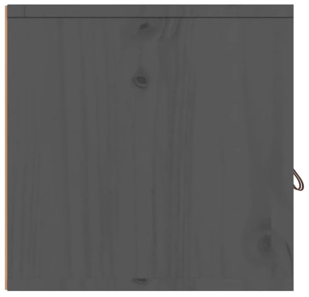 Petromila Nástěnné skříňky 2 ks šedé 80 x 30 x 30 cm masivní borové dřevo
