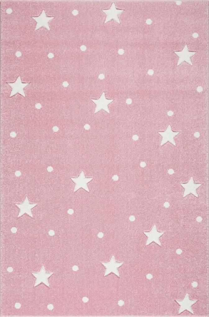 MAXMAX Dětský koberec HEAVEN růžová/ bílá 100x150 cm