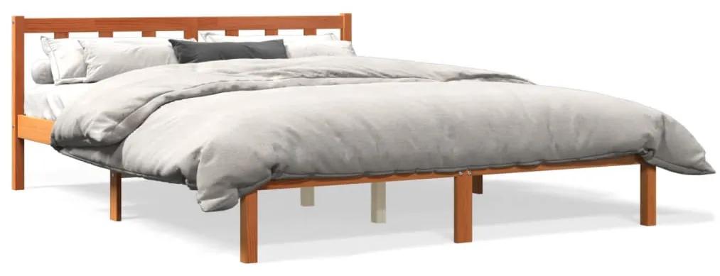 Rám postele voskově hnědý 150 x 200 cm masivní borovice - Default Title