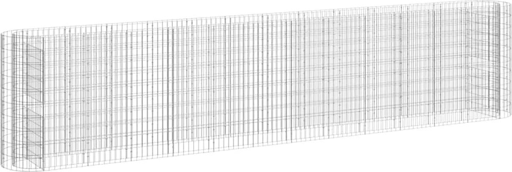 Gabionový vyvýšený záhon pozinkované železo 470 x 50 x 100 cm 152037