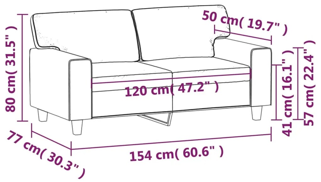 2místná pohovka krémová 120 cm umělá kůže - Default Title