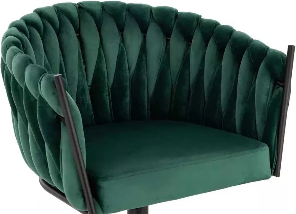 LuxuryForm DESIGN Otočná židle NORDEN VELUR na černém kříži - zelená