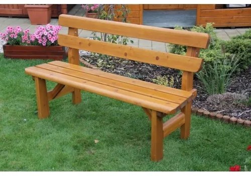 Dřevěná zahradní lavice FINLAND s opěradlem - 3D5497