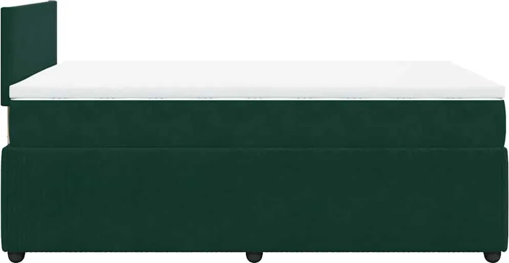Box spring postel s matrací tmavě zelená 120 x 200 cm samet 3290007