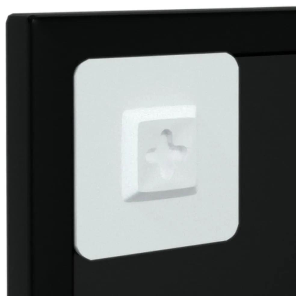 Nástěnné zrcadlo černé 100 x 40 cm kov - Default Title