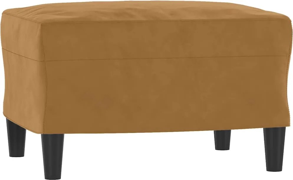 3místná pohovka s podnožkou hnědá 180 cm samet 3201222