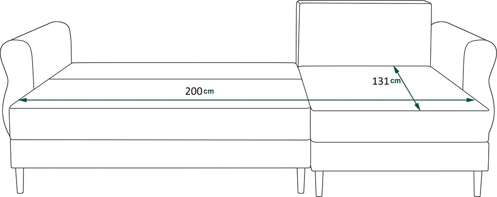 Rozkládací oboustranná sedací souprava do L SILVIANO 230x140 cm, šedá