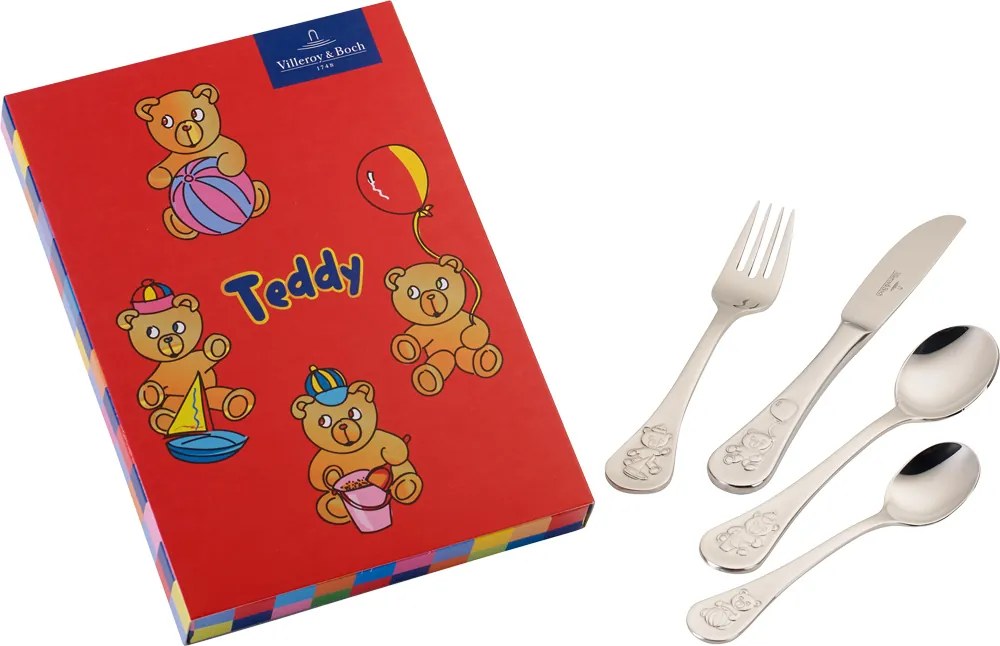 Villeroy&Boch Villeroy & Boch Teddy dětský příbor, 4 ks, 21,5 × 15 × 2,5 cm