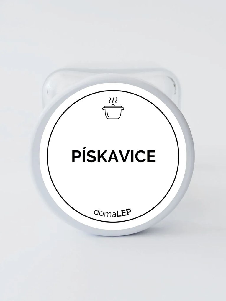 Samolepka na kořenky PÍSKAVICE bílá 5 cm tučné písmo
