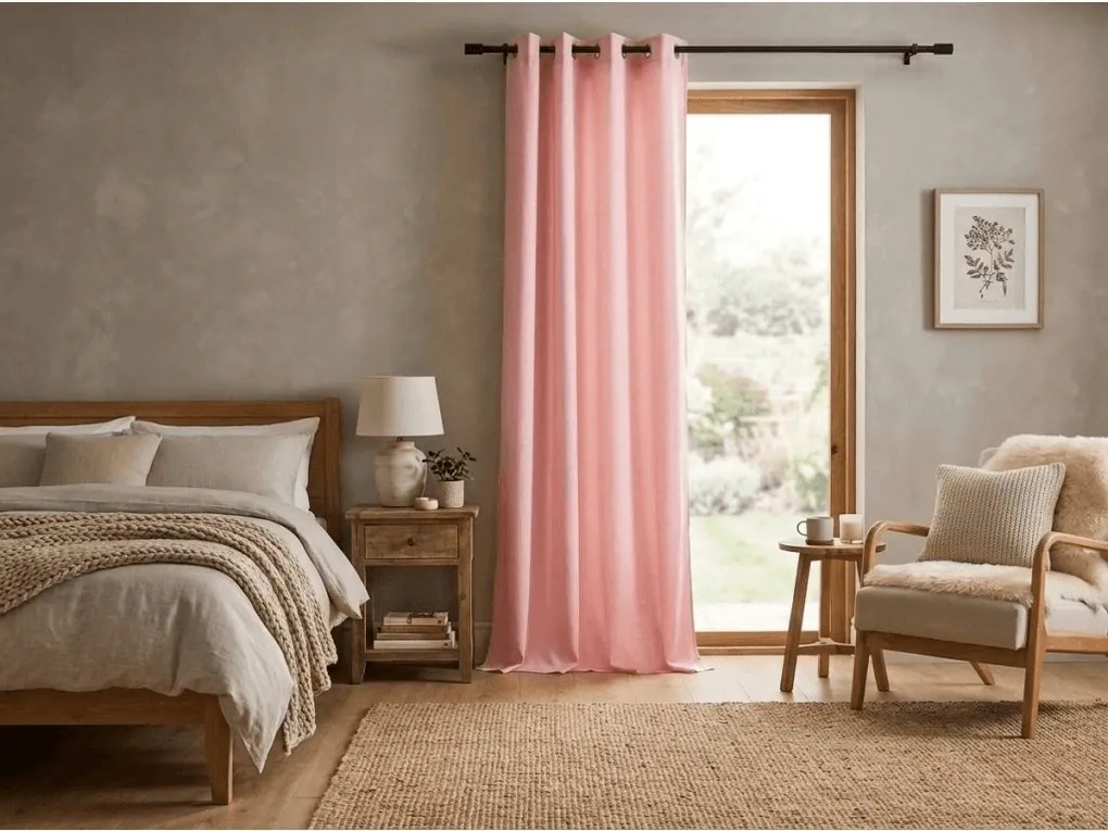 Závěs OXFORD LIGHT 140x250 cm, růžový Zavěšení: Řasící páska