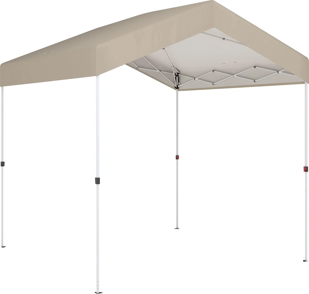 Outsunny skládací altán 2,4 x 2,4 m Pop-up UPF50+ centrální uzávěr nastavitelné výšky cestovní taška pytle na písek béžová