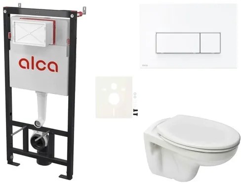 Cenově zvýhodněný závěsný WC set Alca do lehkých stěn / předstěnová montáž + WC Ceramia S-Line Pro SIKOASP7