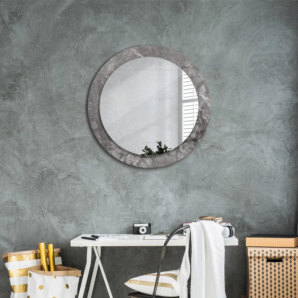 Kulaté zrcadlo tištěný rám Rustikální mramor fi 70 cm