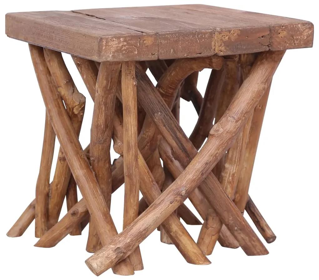 Konferenční stolek z větví 40 x 40 x 40 cm masivní dřevo - Default Title