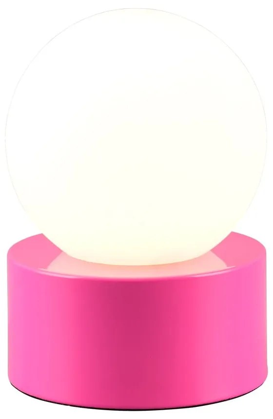 Růžová stolní lampa se skleněným stínidlem (výška 17 cm) Countess – Trio