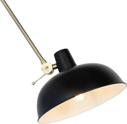 Nástěnné svítidlo s ramenem a vypínačem Milton Black