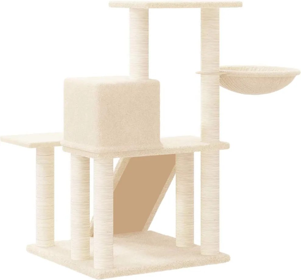 Škrabadlo pro kočky se sisalovými sloupky krémové 82 cm 171660