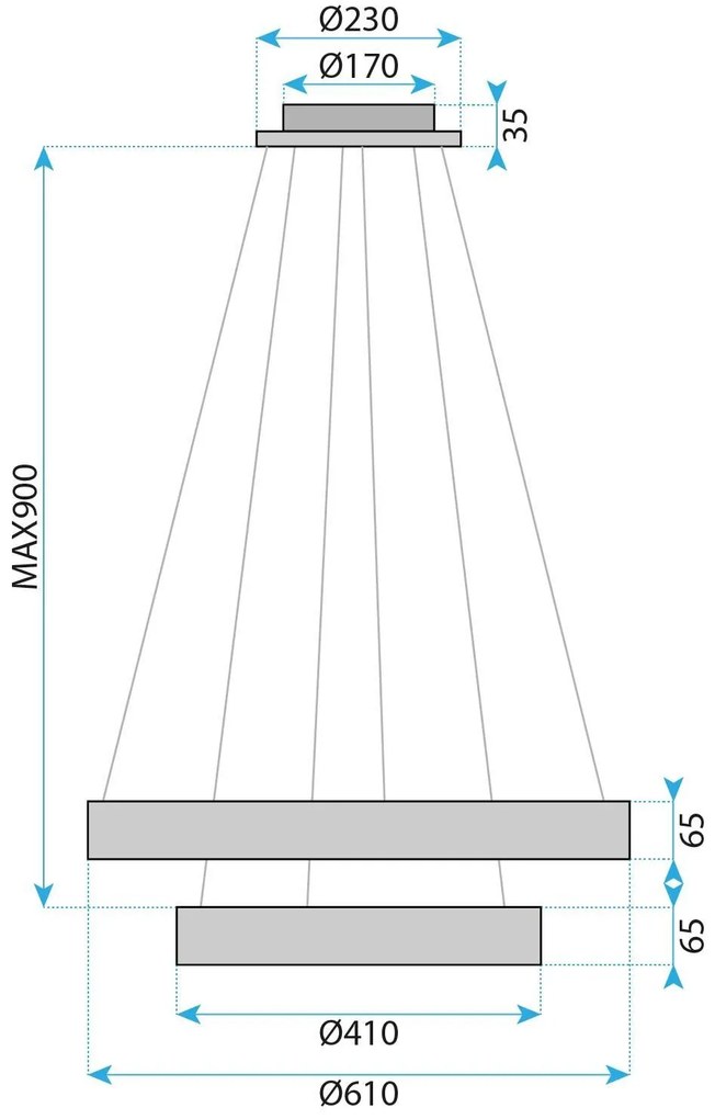 Toolight Závěsné LED osvětlení Urban B9 G043-2CP zlaté