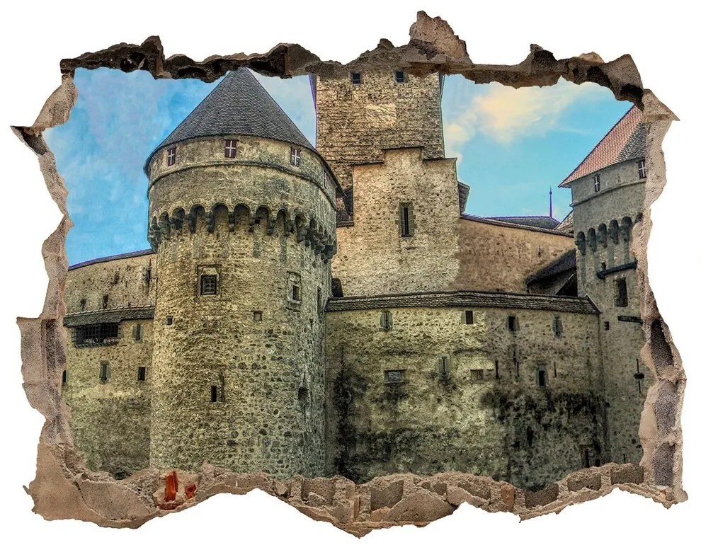 Wallmuralia Fototapeta díra na zeď 3D Zámek Švýcarsko 95x64 cm