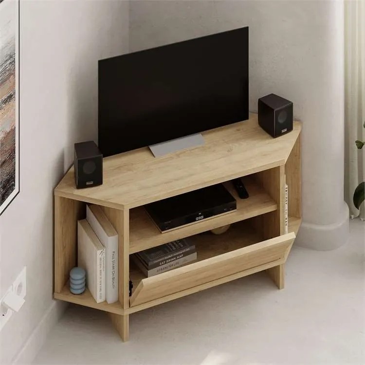 Rohový TV stolek Houseland Viva dub safírový