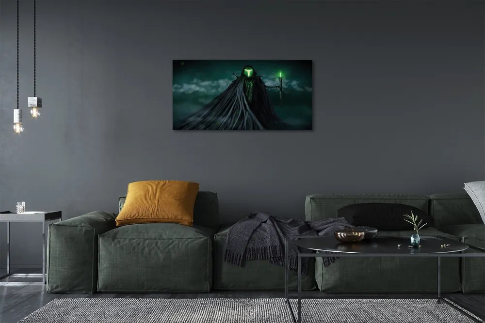 Obrazy na plátně Temná postava zeleného ohně 120x60 cm