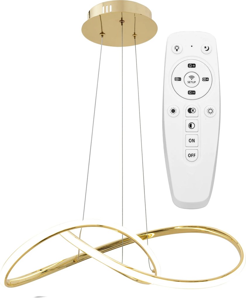 Toolight - LED závěsné svítidlo APP394-CP + dálkové ovládání, zlatá, OSW-06910