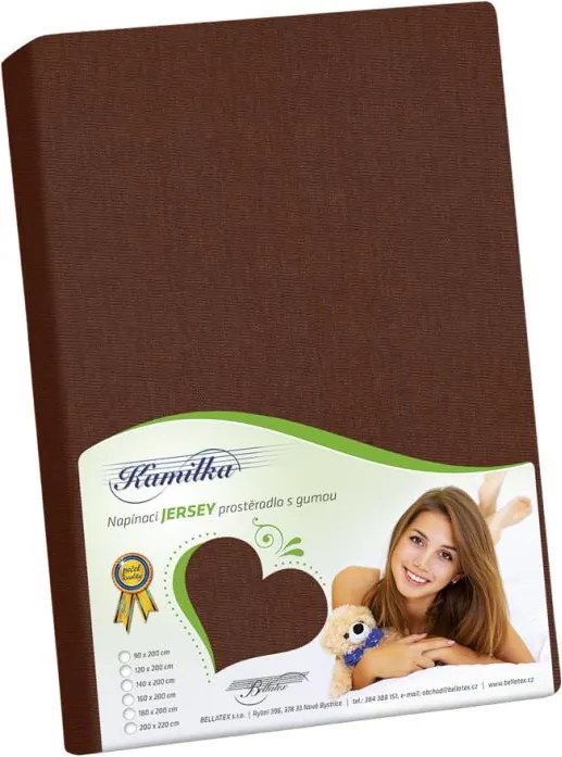 Bellatex Prostěradlo jersey Hnědá 90x200 cm