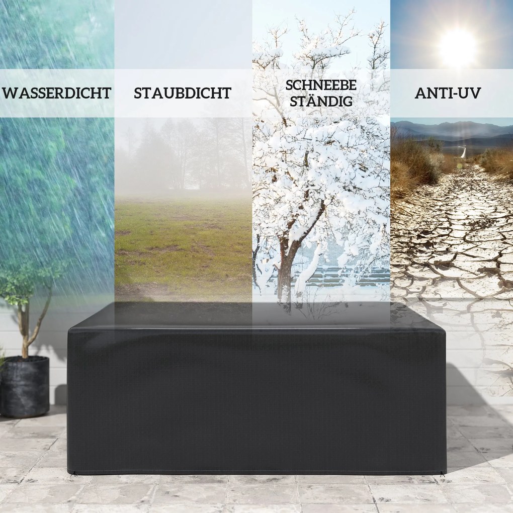 Outsunny nepromokavý kryt na zahradní nábytek, odolný proti UV – ochranná PE plachta pro zahradní stoly a terasový nábytek, obdélníkový 235 x 190 x 9…