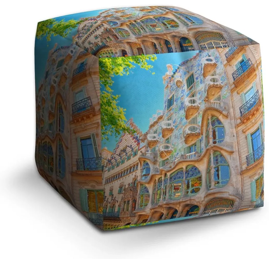 Sablio Taburet Cube Barcelona Gaudi Casa Batllo 2: 40x40x40 cm