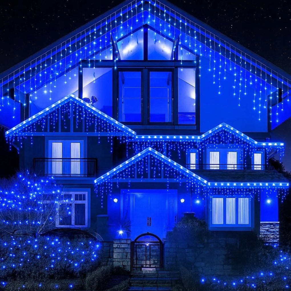 Vánoční světýlka LED záclona FLASH modrá 300 LED