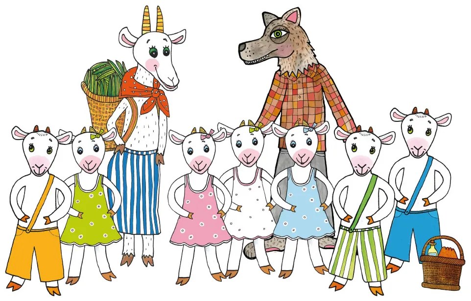 MARIONETINO Loutky Koza, Kůzlátka, Vlk