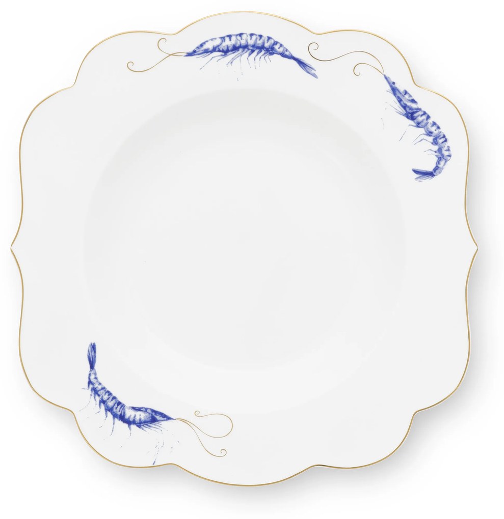 Pip Studio Royal Yerseke hluboký talíř Ø23,5cm, bílo-modrá