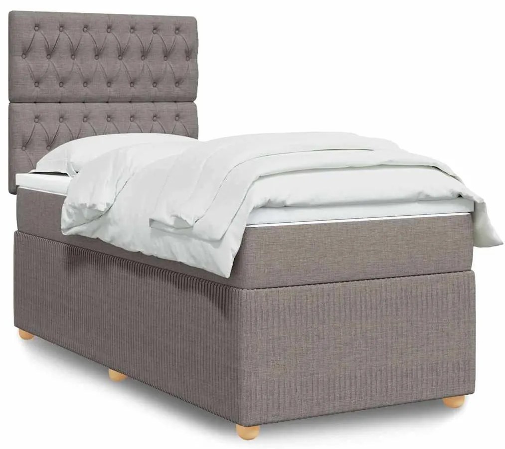 Box spring postel s matrací taupe 90x200 cm textil 3294250