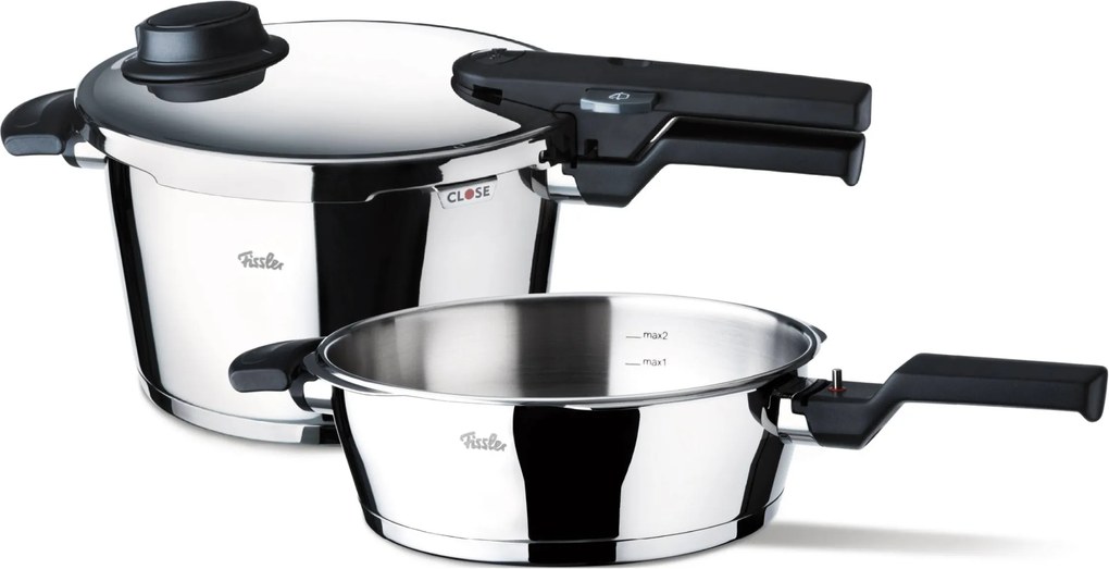 Tlakový hrnec 4,5 l a tlaková pánev 2,5 l – nerez - Vitavit® Comfort  Fissler