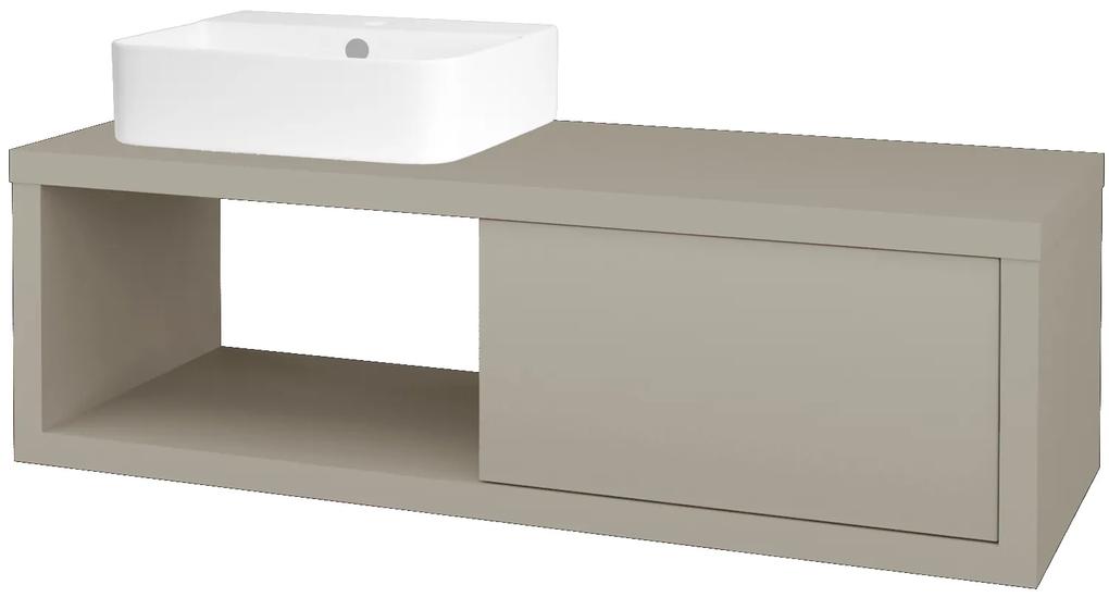 Dřevojas Koupelnová skříň STORM SZZO 120 (umyvadlo Joy 3) Varianta: D01 Beton / D01 Beton / Pravé
